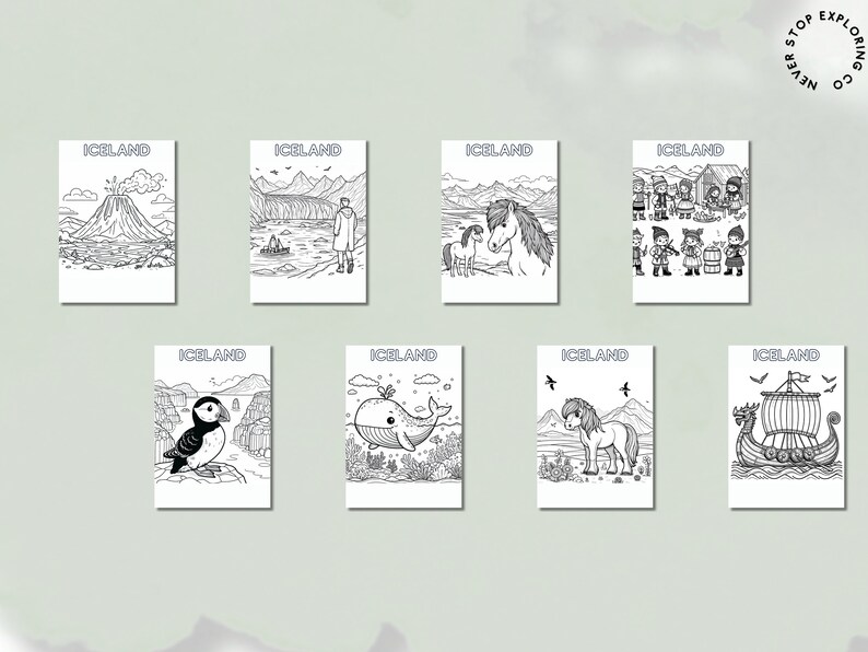 Printable Iceland Colouring Pages for Kids. Colouring Book. Kids Travel ...