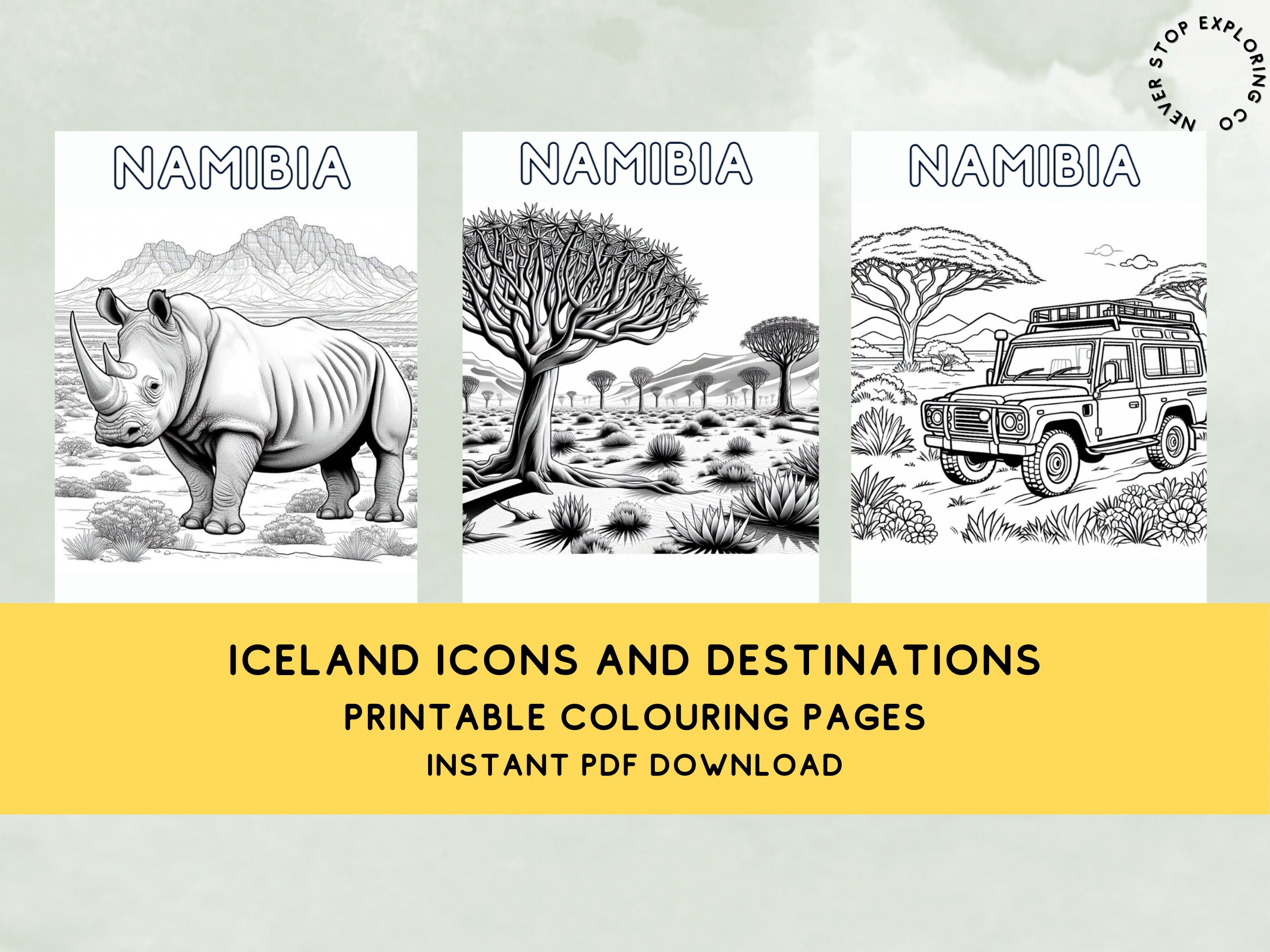 Printable Namibia Colouring Pages for Kids. Colouring Book. Kids Travel ...