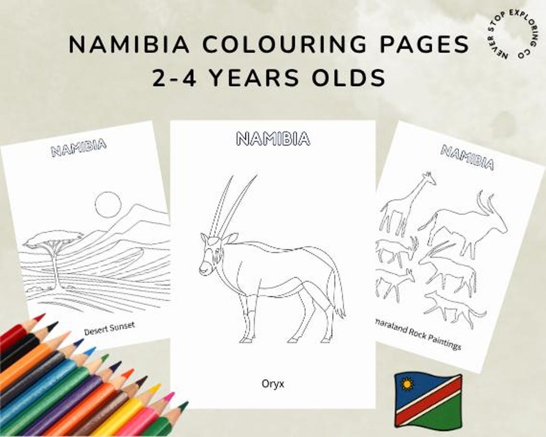 Namibia Colouring Printable Pages for Toddlers | Travel & Culture ...