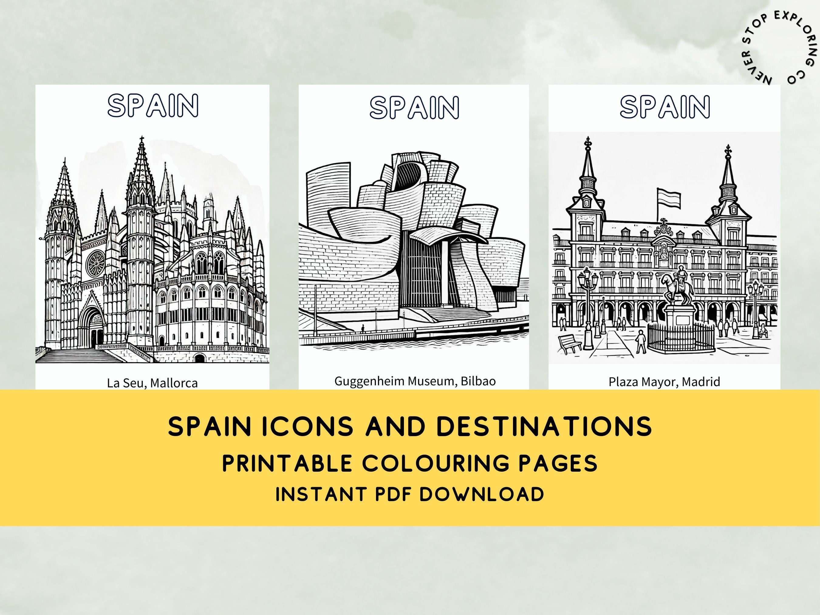 Spain Travel Printable Colouring Pages for Kids. Colouring Book. Kids ...