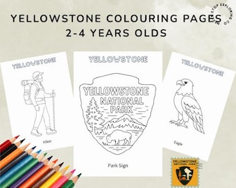 Yellowstone Colouring Printable Pages for Toddlers | Travel and ...
