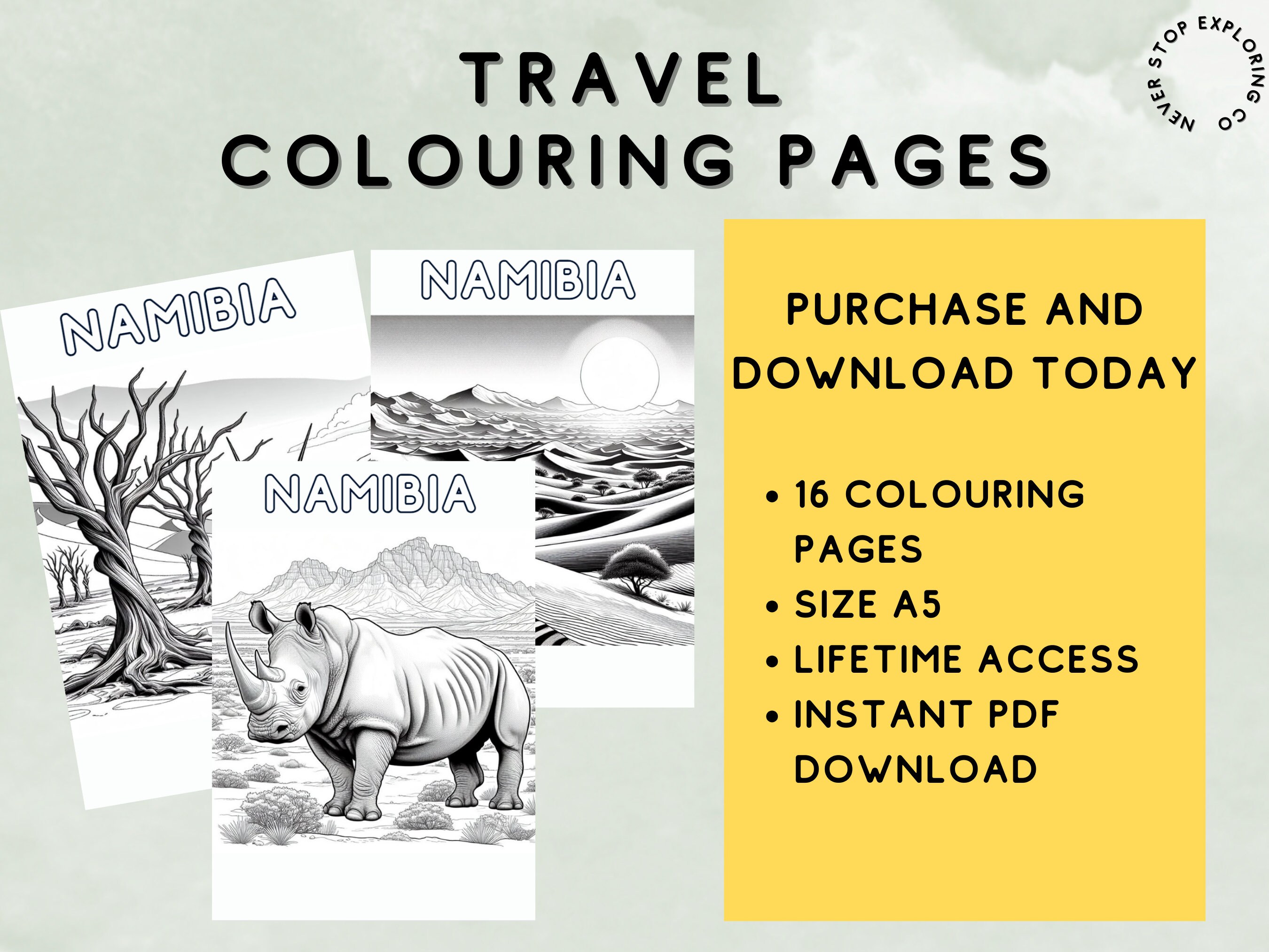 Printable Namibia Colouring Pages for Kids. Colouring Book. Kids Travel ...