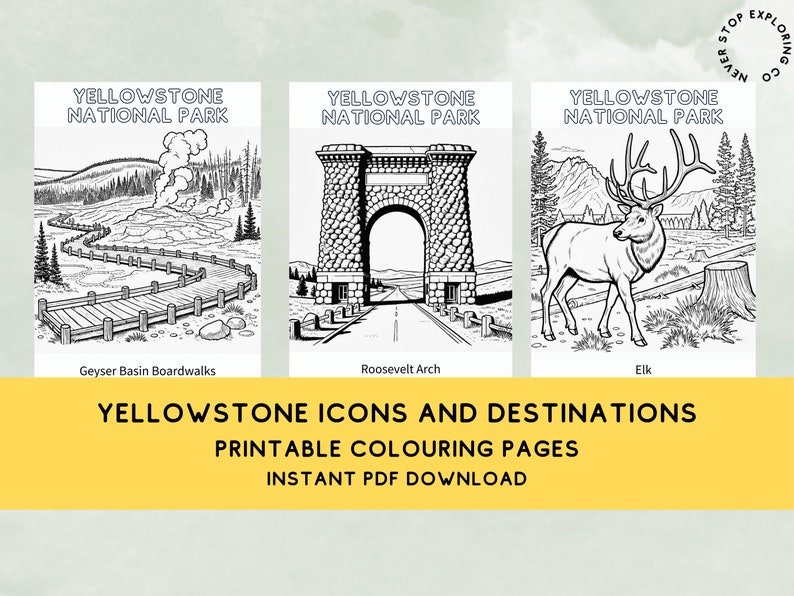 Yellowstone National Park Printable Colouring Pages for Kids. Colouring ...