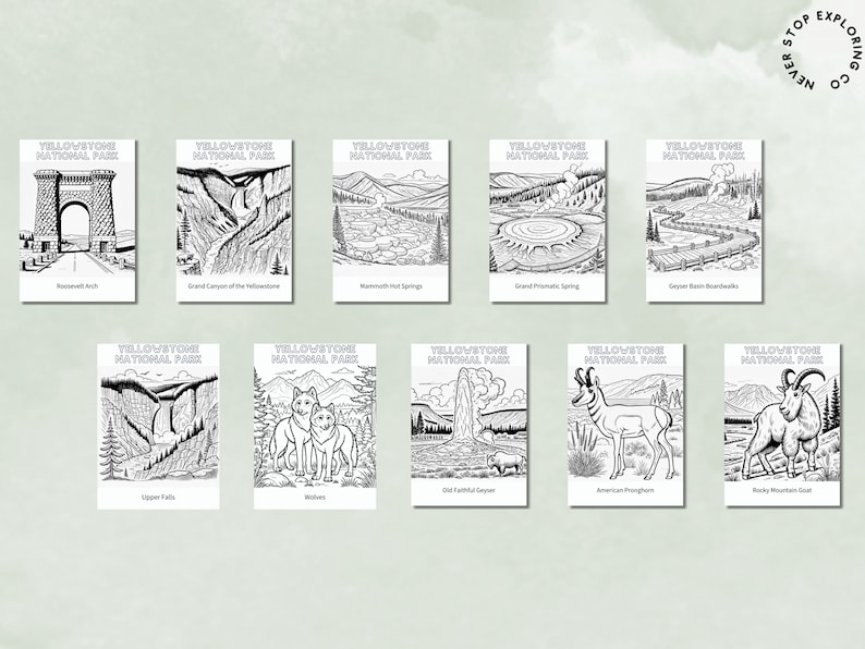 Yellowstone National Park Printable Colouring Pages for Kids. Colouring ...