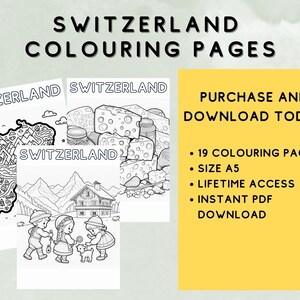 Printable Switzerland Colouring Pages for Kids. Colouring Book. Kids ...