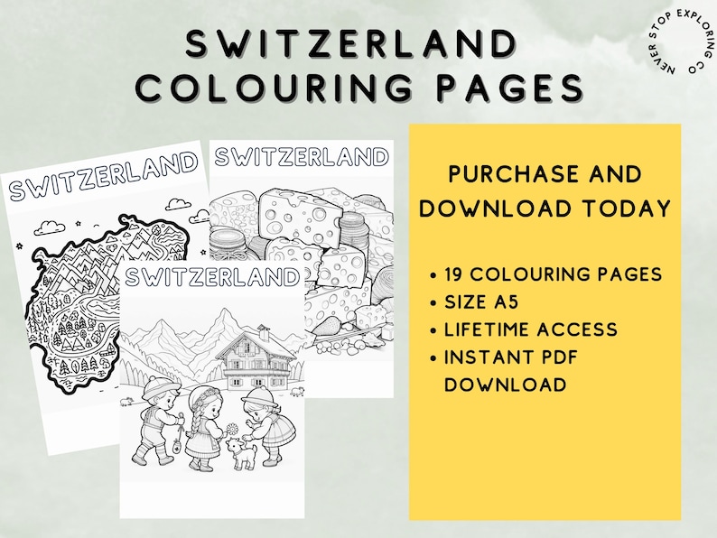Printable Switzerland Colouring Pages for Kids. Colouring Book. Kids ...