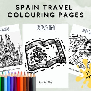 Spain Travel Printable Colouring Pages for Kids. Colouring Book. Kids ...