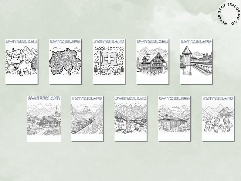 Printable Switzerland Colouring Pages for Kids. Colouring Book. Kids ...