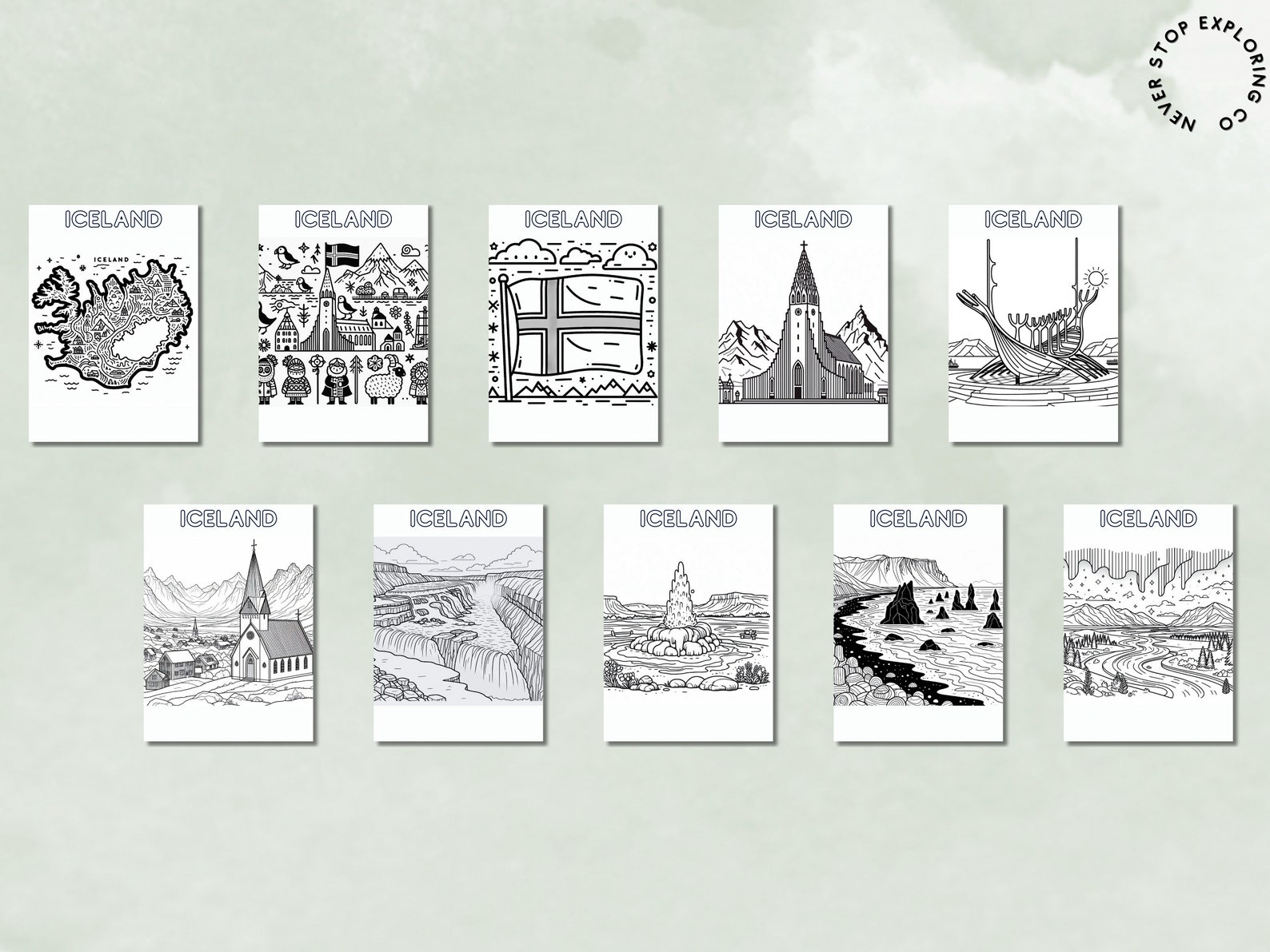 Printable Iceland Colouring Pages for Kids. Colouring Book. Kids Travel ...