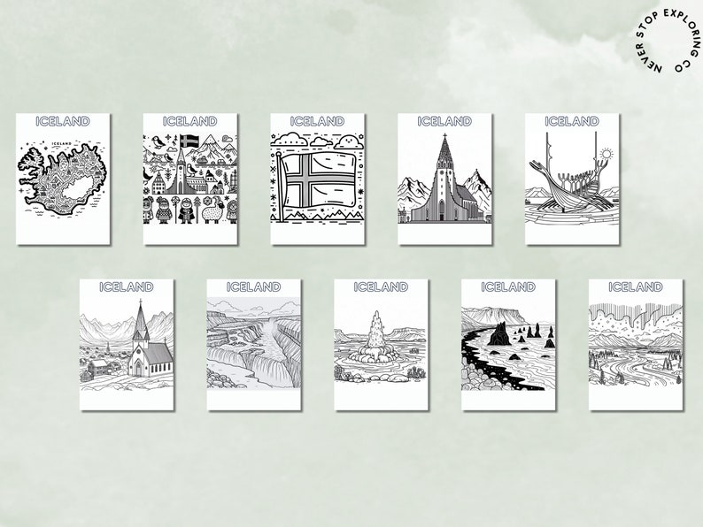 Printable Iceland Colouring Pages for Kids. Colouring Book. Kids Travel ...