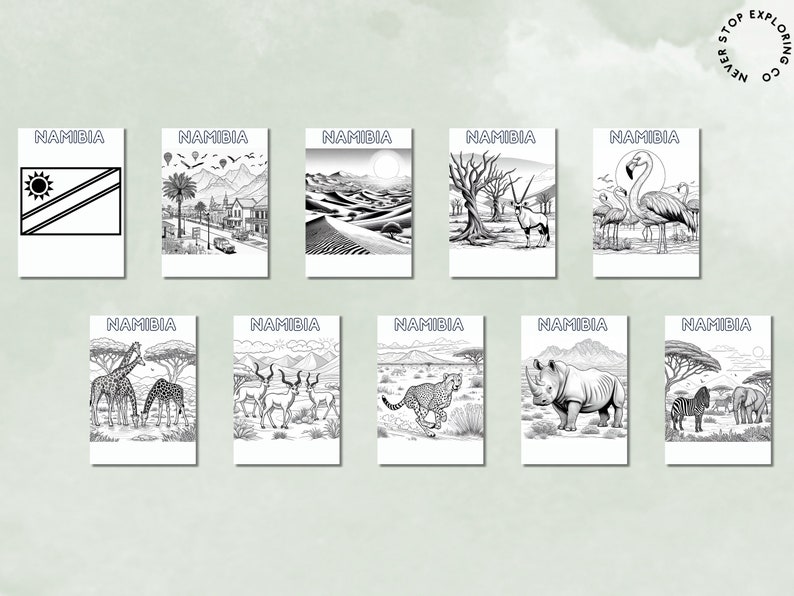 Printable Namibia Colouring Pages for Kids. Colouring Book. Kids Travel ...
