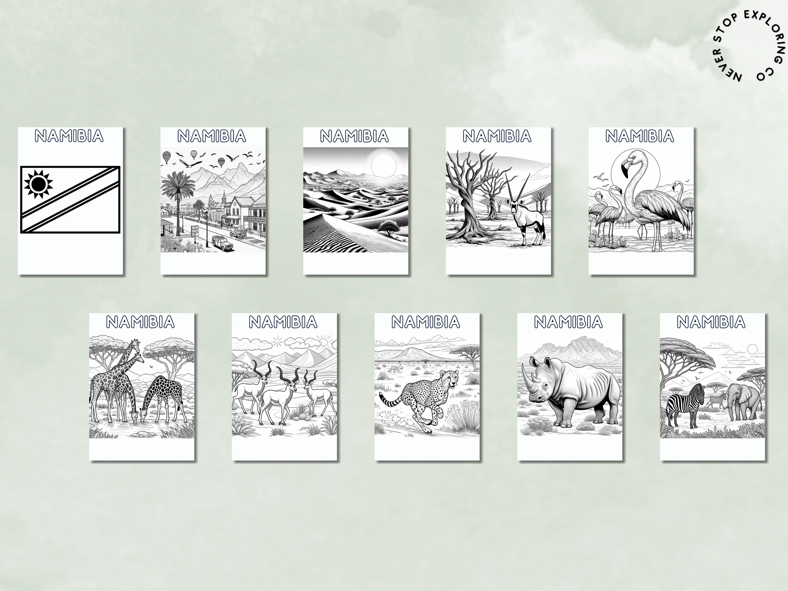 Printable Namibia Colouring Pages for Kids. Colouring Book. Kids Travel ...