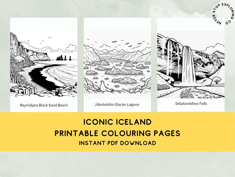 Iconic Iceland Kids Printable Colouring Pages. Colouring Book. Kids ...