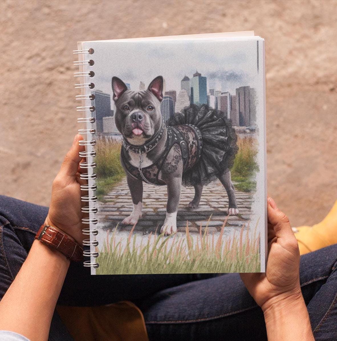 Spiral Notebook Cute Hardcore Pit Bull - Ruled Line, Dog Lover Journal ...