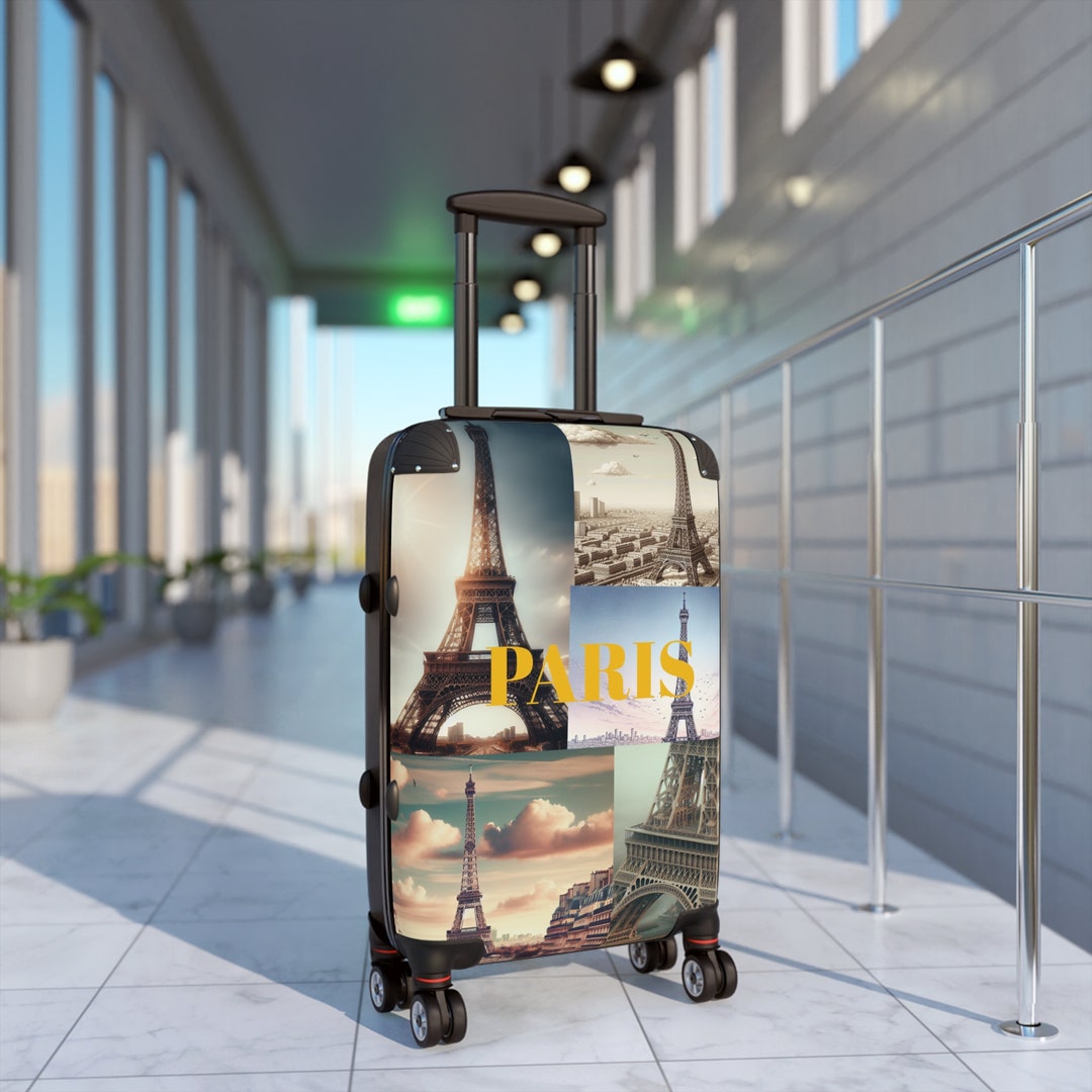 Personalized Luggage on Wheels Large Personalized Rigid Paris Suitcase ...