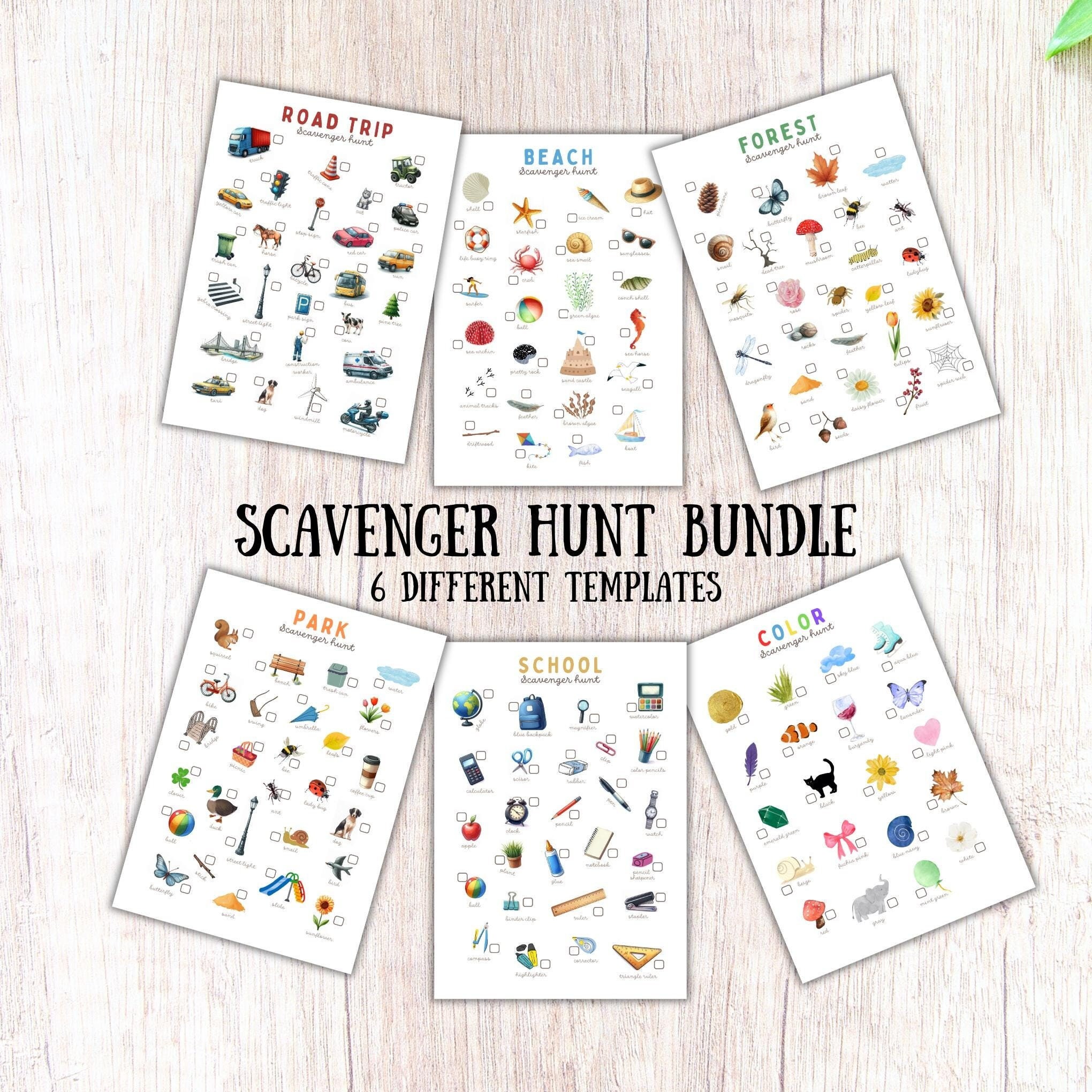 Kit Scavenger Hunt Forest Outdoor Road Trip Scavenger Hunt Outdoor ...