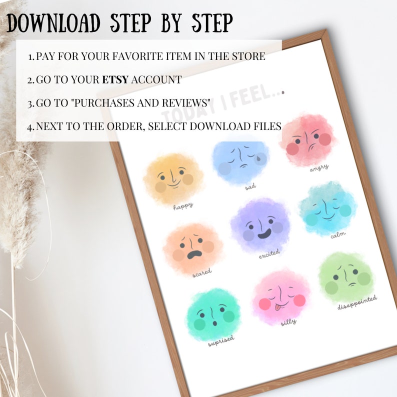 Feelings Poster Kids Printable Emotions Chart Montessori Homeschool ...