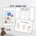 Tableau modifiable d'apprentissage de la propreté Petit pot, routine de ...