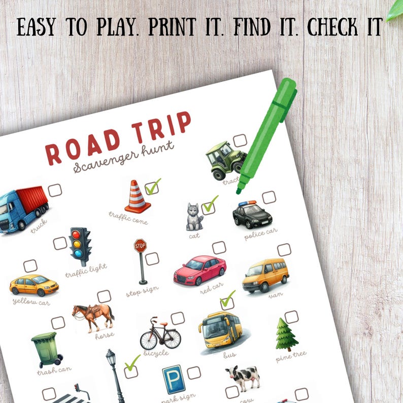 Kit Scavenger Hunt Forest Outdoor Road Trip Scavenger Hunt Outdoor ...
