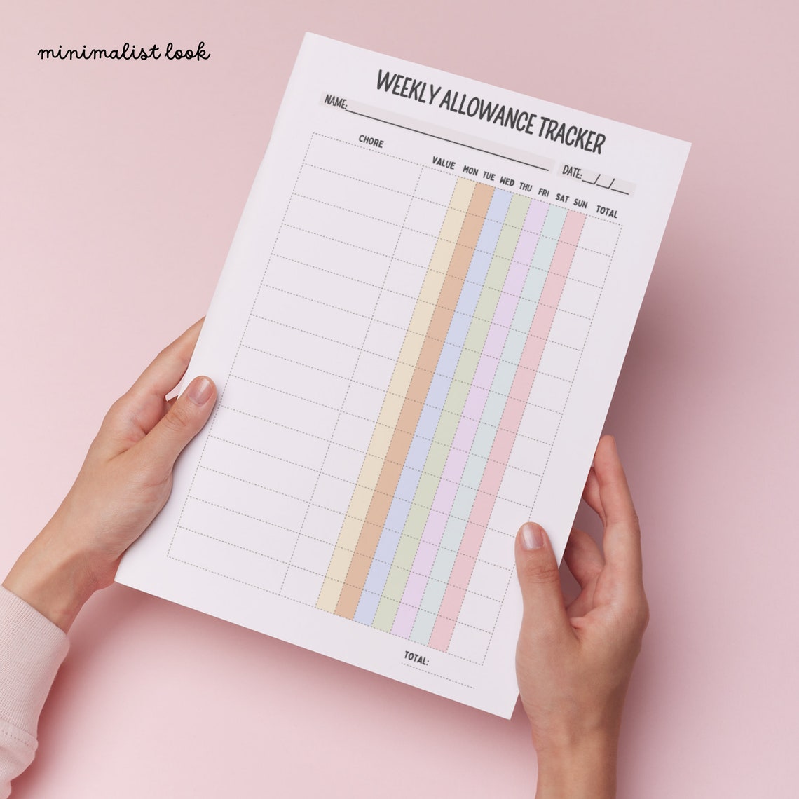 Kids Allowance Tracker Printable Allowance Chore Chart Editable ...