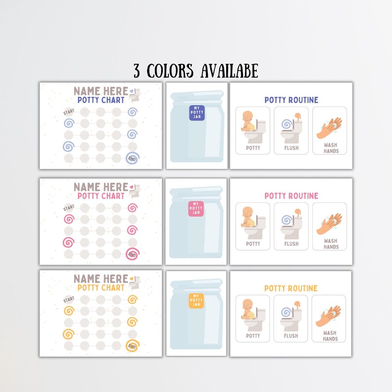 Editable Potty Training Chart Potty Jar Potty Routine Potty Chart Potty ...
