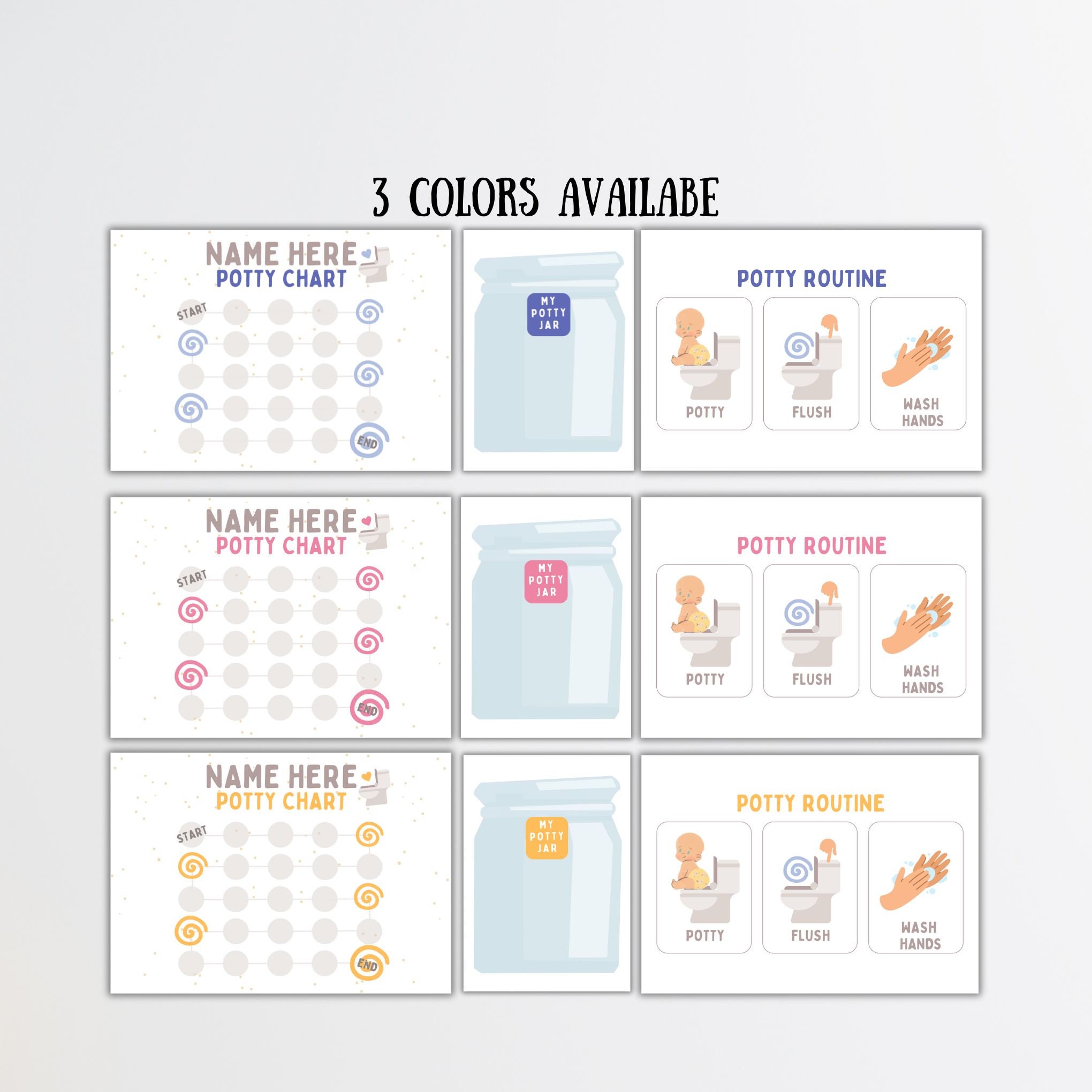 Editable Potty Training Chart Potty Jar Potty Routine Potty Chart Potty ...