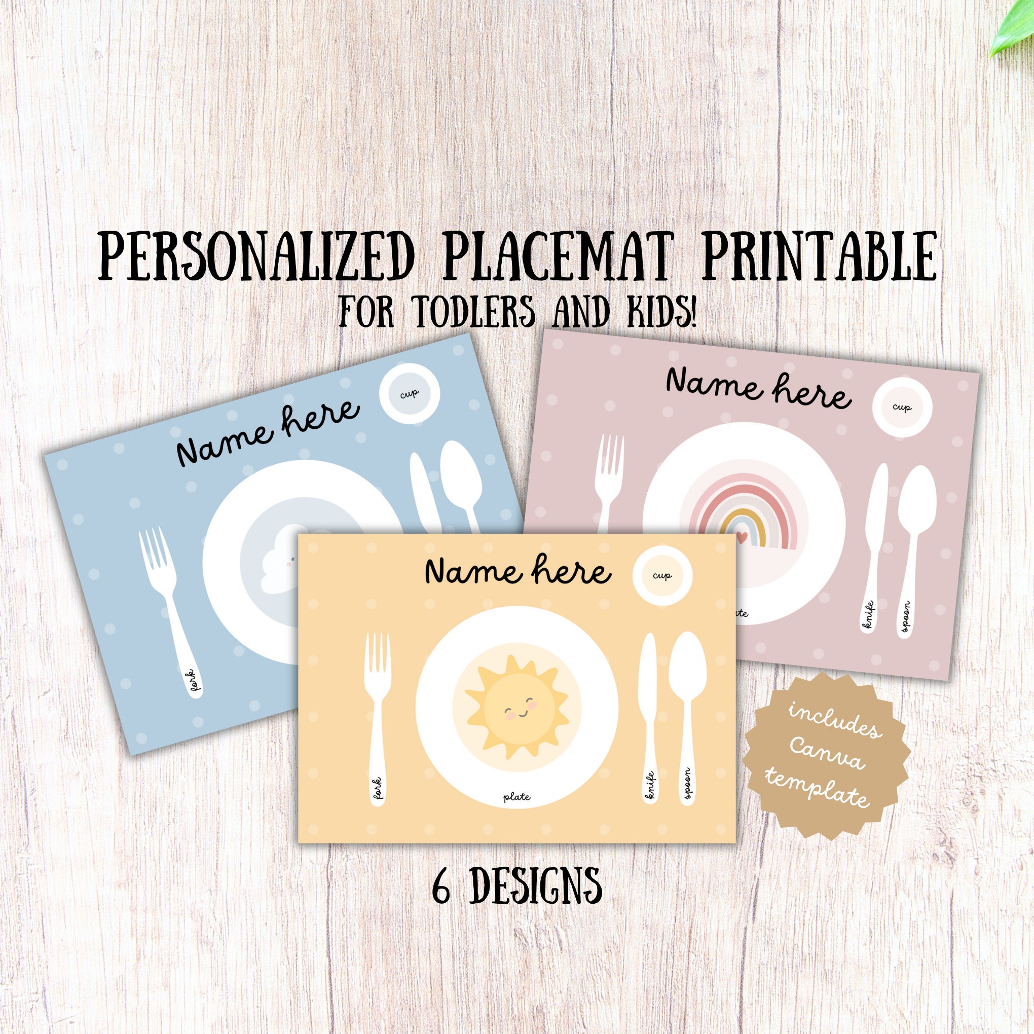 Personalized Name Montessori Educational Placemat Canva Template ...