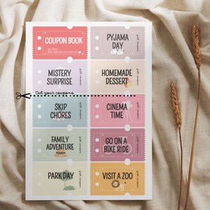 Editable Coupon Book for Kids Canva Template Printable Reward Card ...