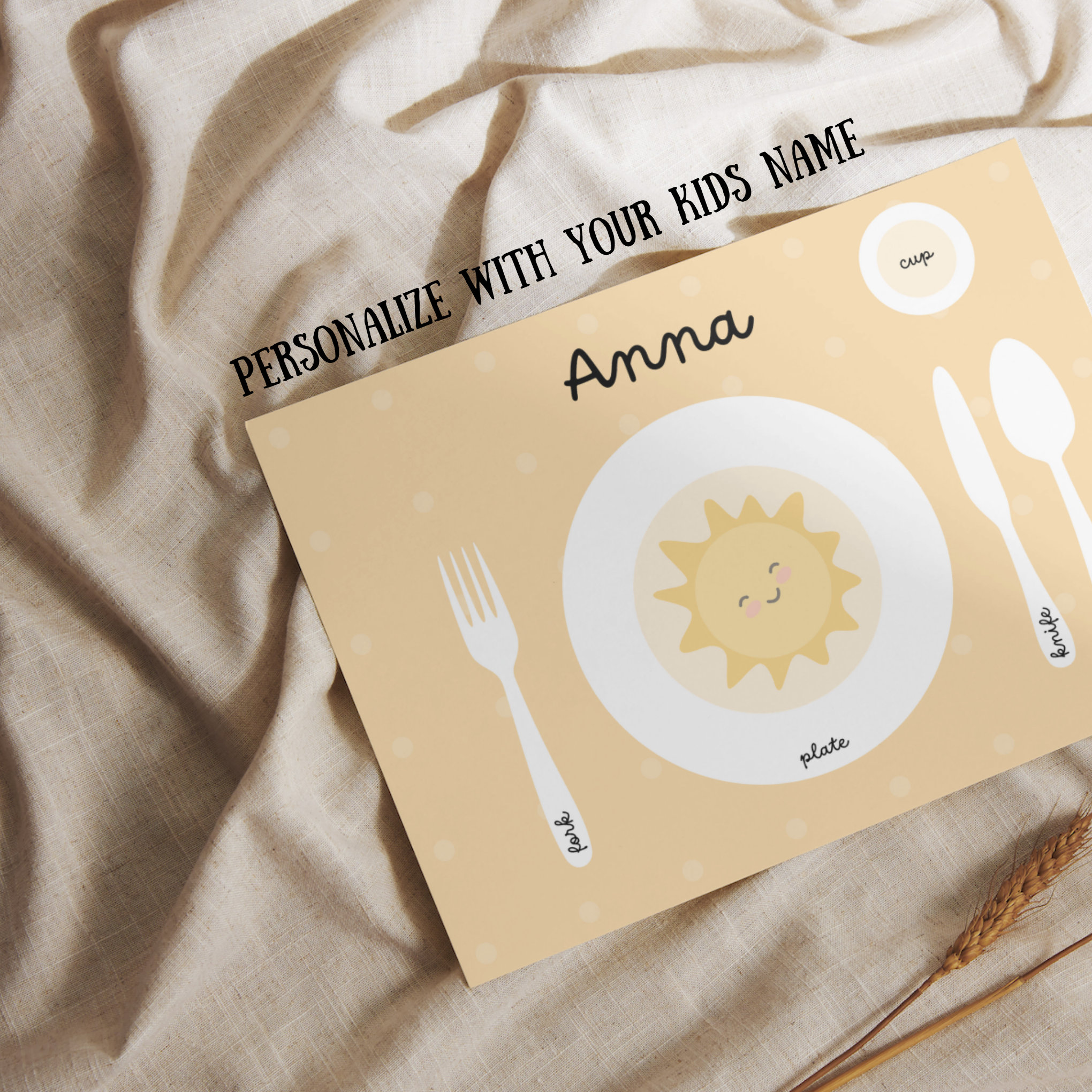 Personalized Name Montessori Educational Placemat Canva Template ...