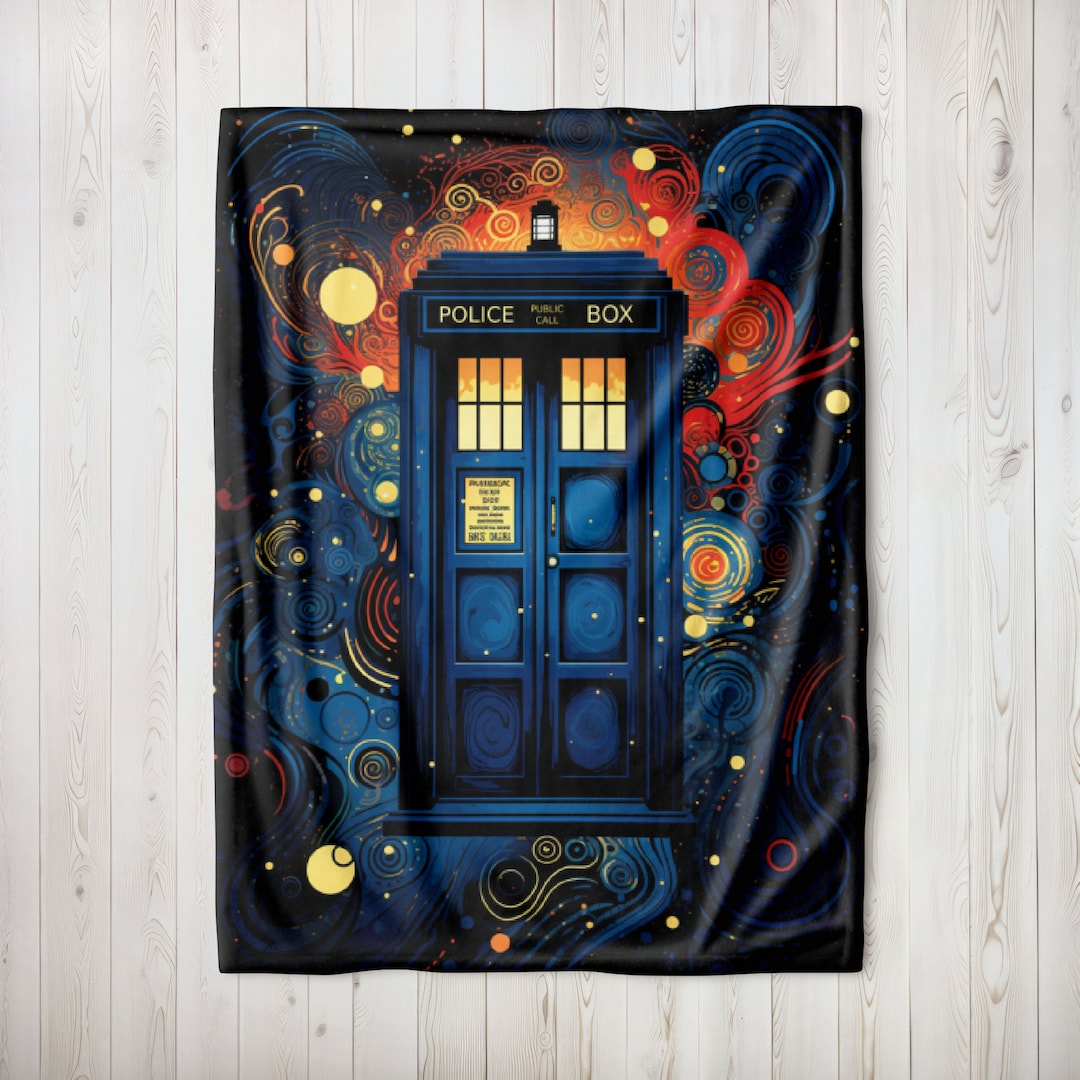 Doctor Who TARDIS Galaxy Blanket - Celestial Police Box Throw, Home ...