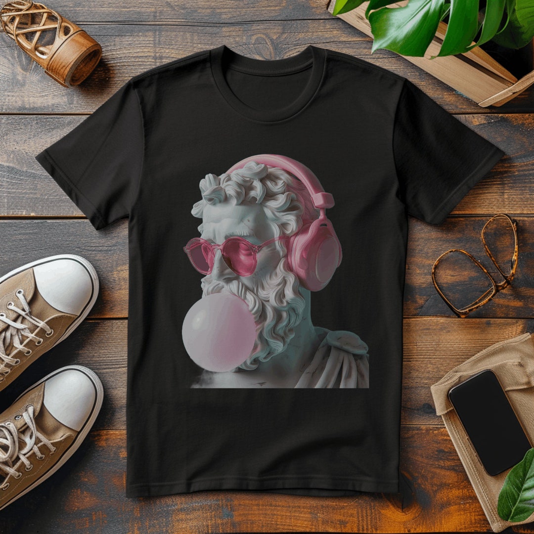 Pop Art Shirt, Retro Roman Headphones, Cool Pink Sunglasses, Unique ...