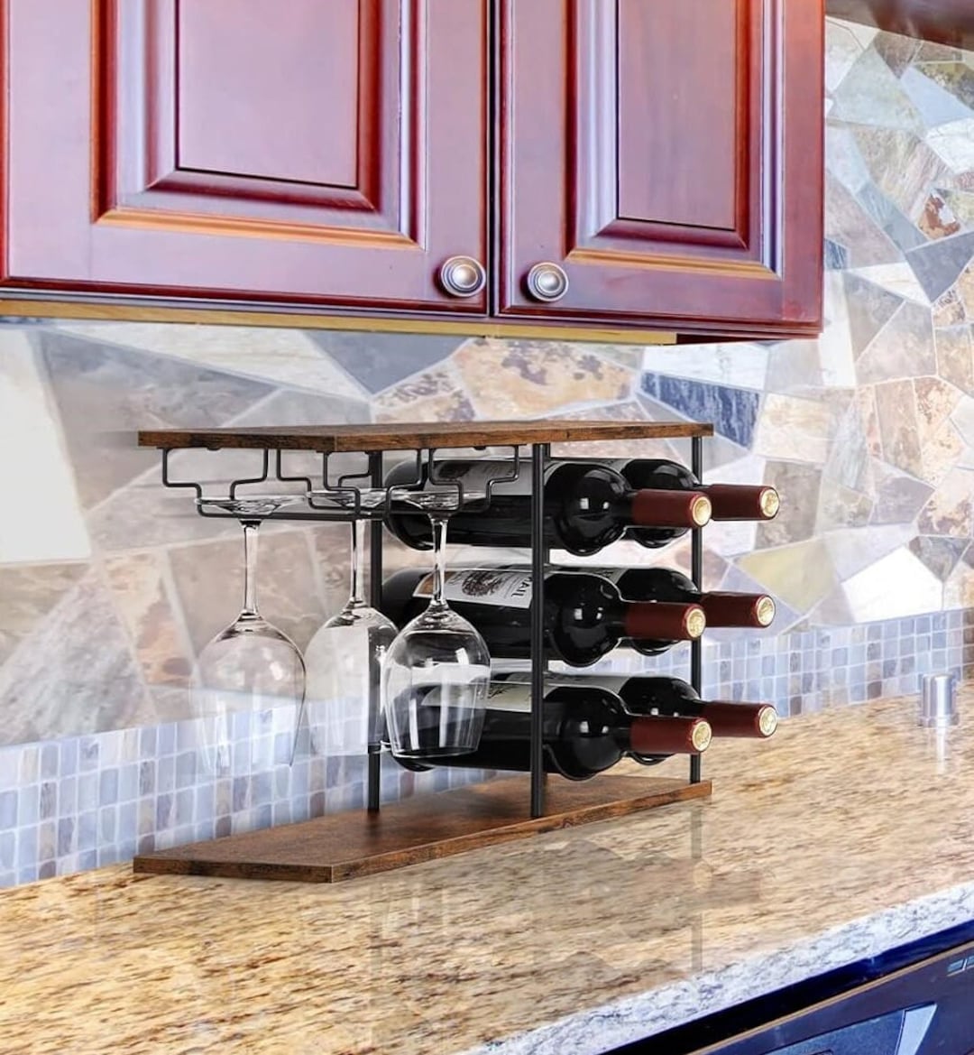 Elegant Freestanding Wine Rack for Kitchen Bar Wine Cellar Cabinet Hold ...