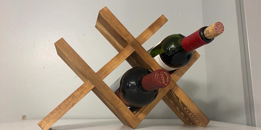 Free Standing Wood Wine Display Rack Countertop Wine Storage - Etsy