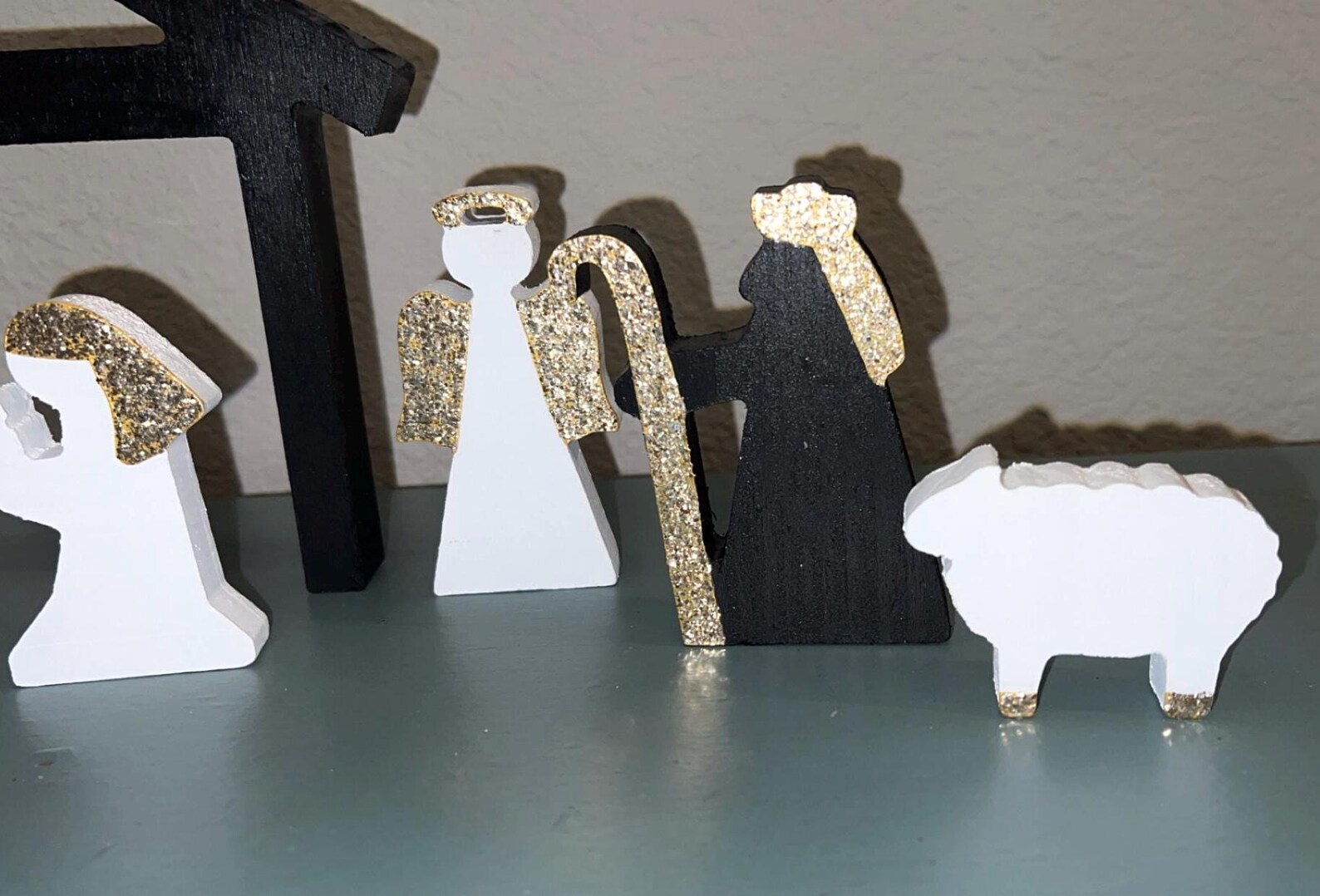 White, Black & Gold Nativity Set - Etsy