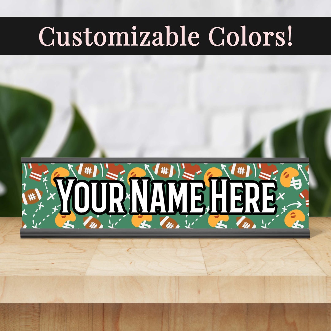 Football Game Custom Desk Nameplate Personalized Desk Name - Etsy