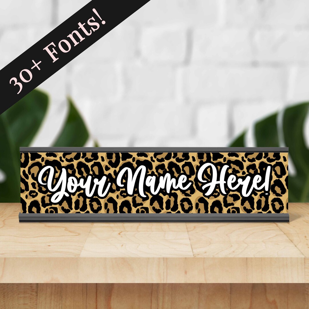 Leopard Custom Desk Nameplate Personalized Desk Name Plate for Office ...