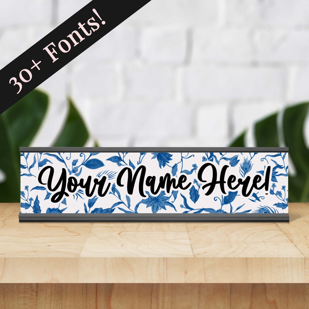 Chinoiserie Custom Desk Nameplate Personalized Desk Name Plate for ...