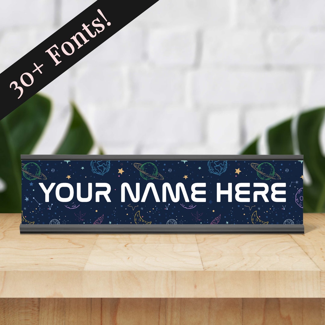Outer Space Custom Nameplate Personalized Desk Name Plate for Office ...