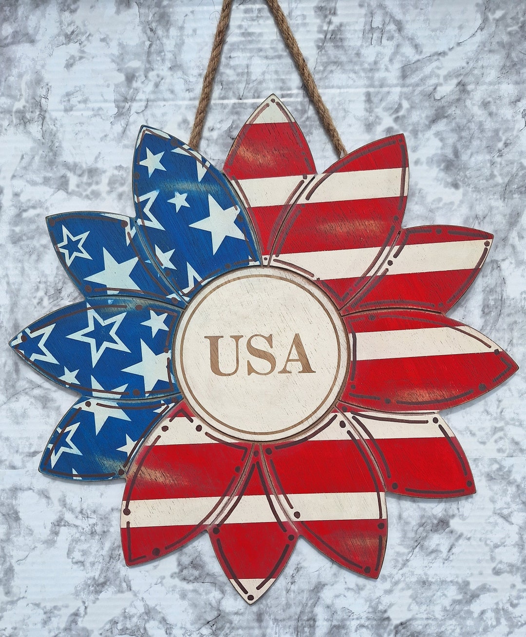 Rustic Patriotic Door Sign, Rustic Patriotic Wall Decor, Usa Decor ...