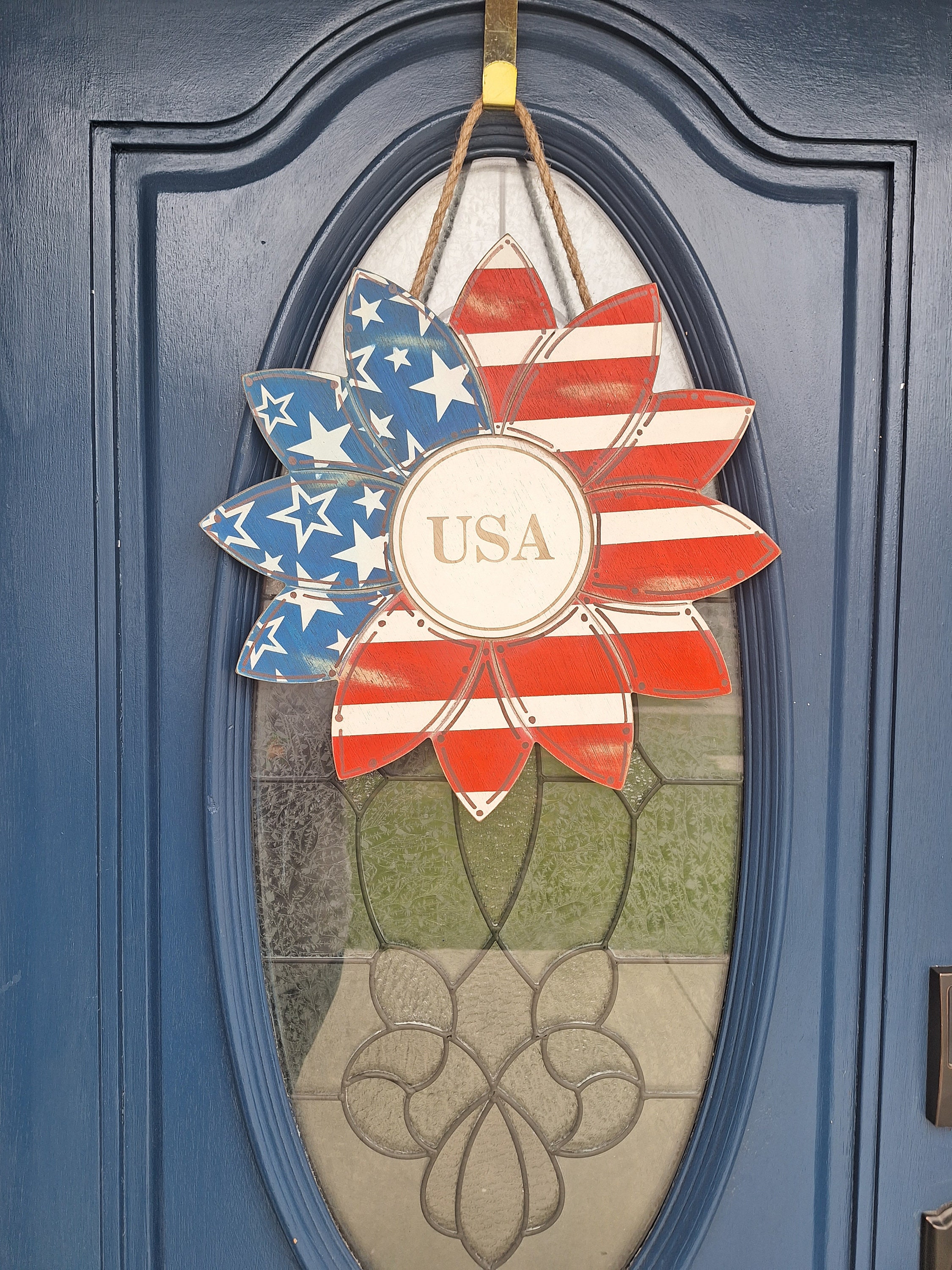Rustic Patriotic Door Sign, Rustic Patriotic Wall Decor, Usa Decor ...