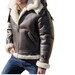 Men's RAF B3 Aviator Flying Bomber Brown Leather Jacket, Winter Shearling, Genuine Leather ...