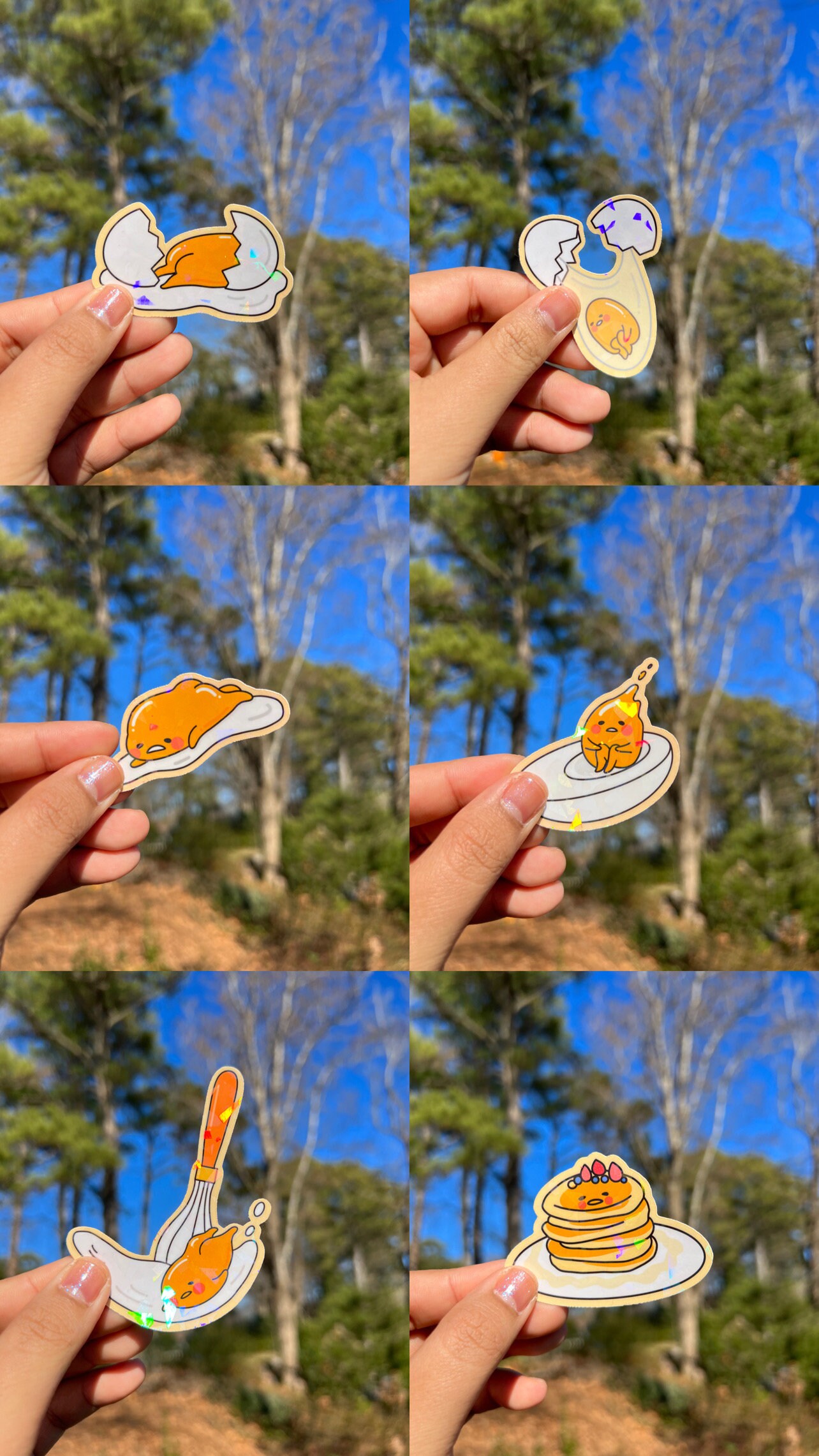 Gudetama Lazy Egg Vinyl Sticker Bundle 6 Different Designs With Lazy ...