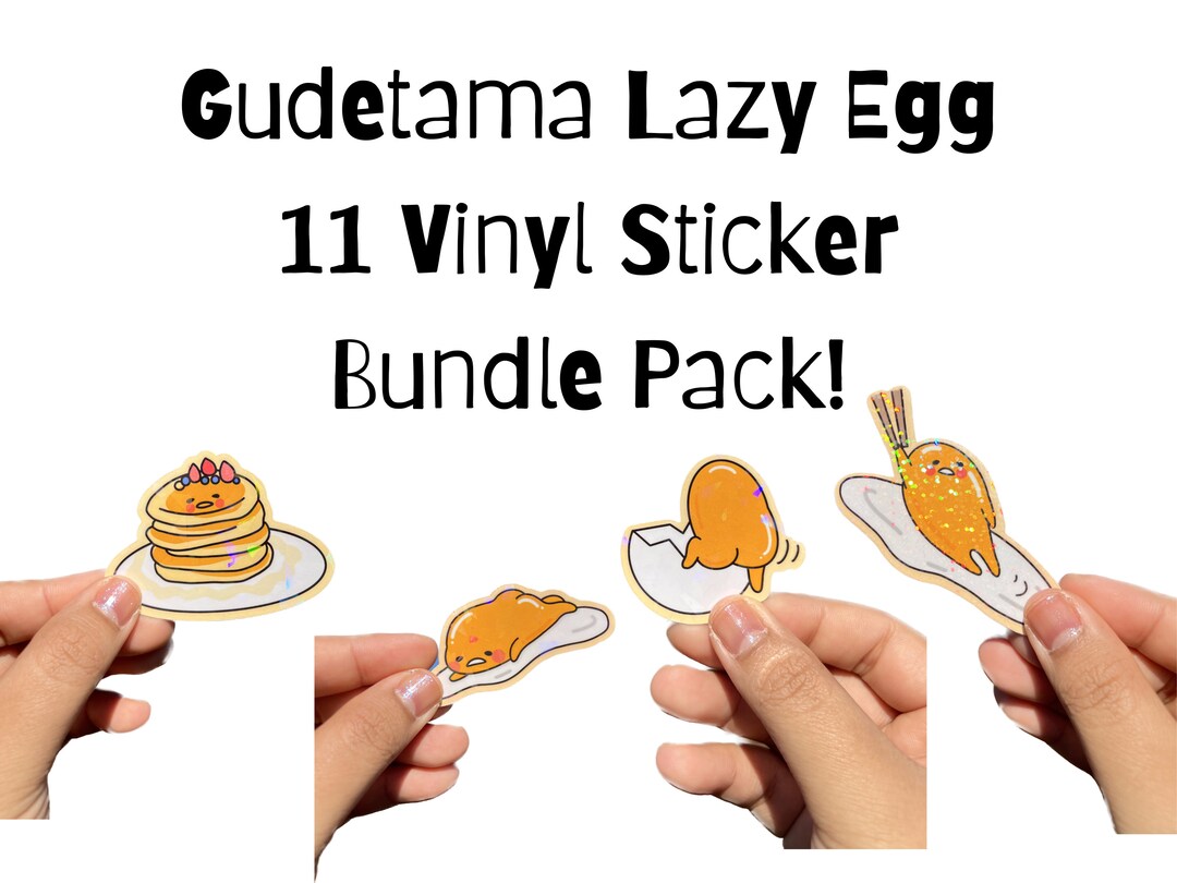 Gudetama Lazy Egg Vinyl Sticker Bundle - 6 Different Designs With Lazy ...