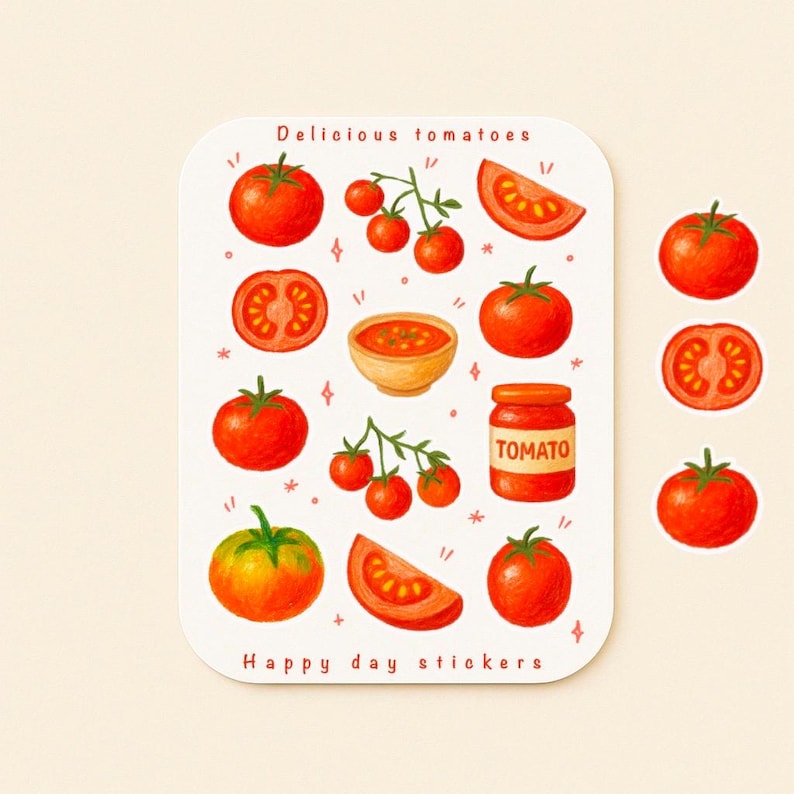 Tomatoes: Waterproof Hand Drawn Stickers/decals for Decoration ...