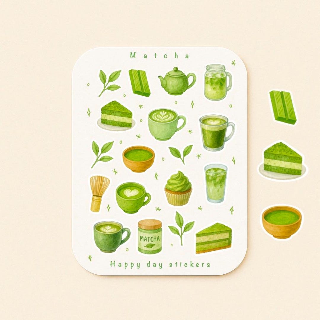 Matcha 2: Waterproof Hand Drawn Stickers/decals for Decoration ...