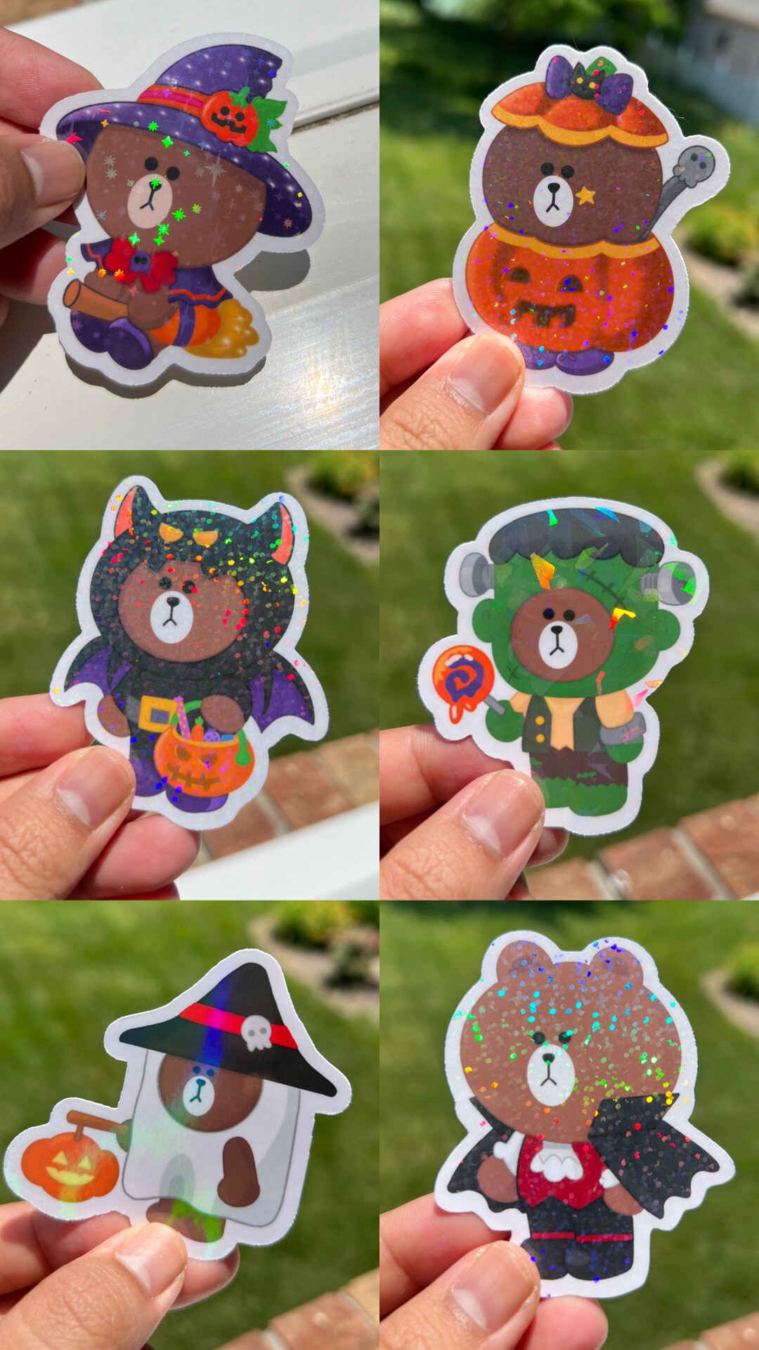 LINE App Brown Bear Halloween 6 Stickers (free Shipping) - Etsy