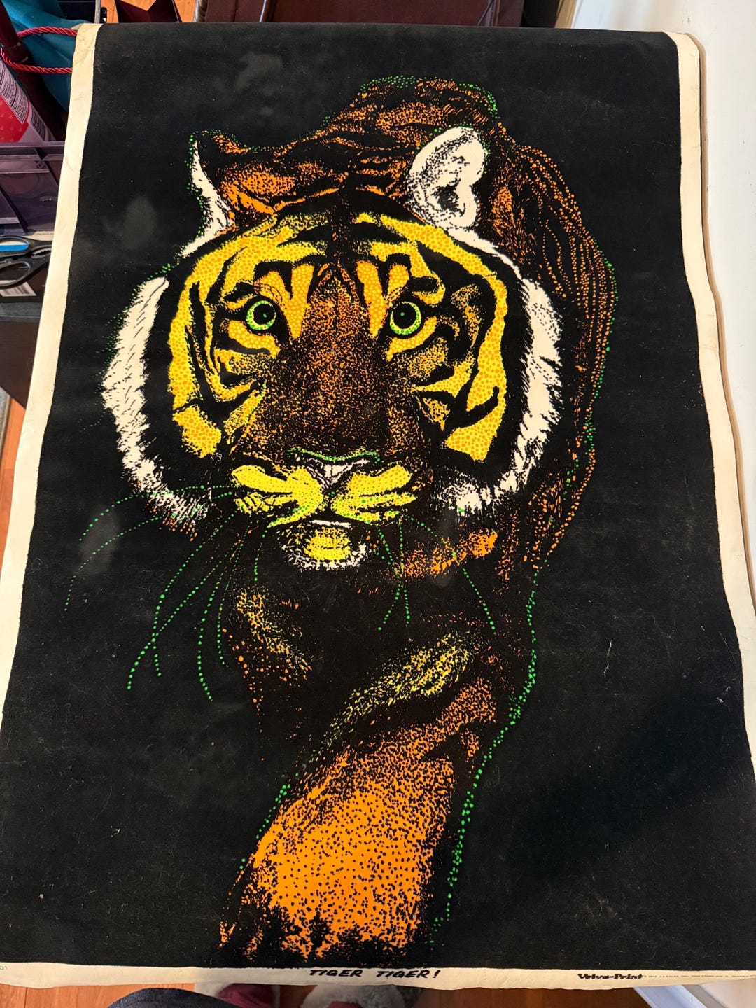 Vintage Black Velvet Tiger Blacklight Poster Velva Print Poster 1972 PP ...