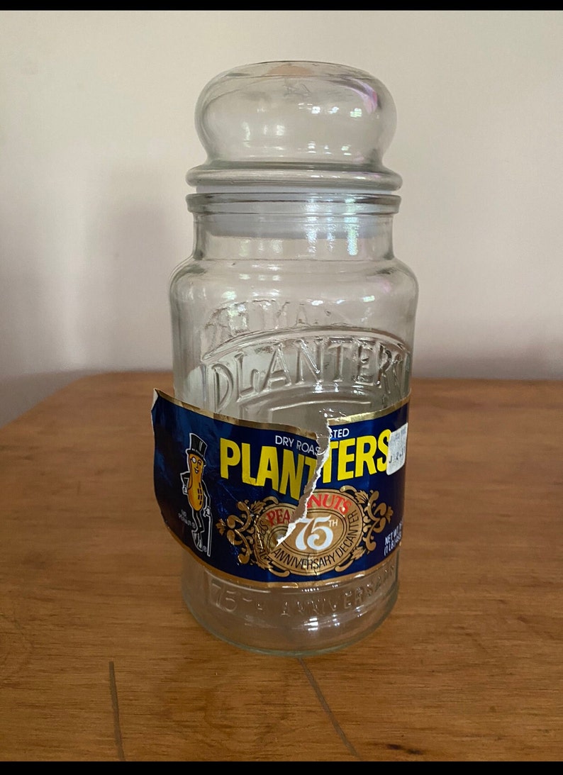 75th Anniversary Planters Peanut Jars With Lids And Labels Etsy