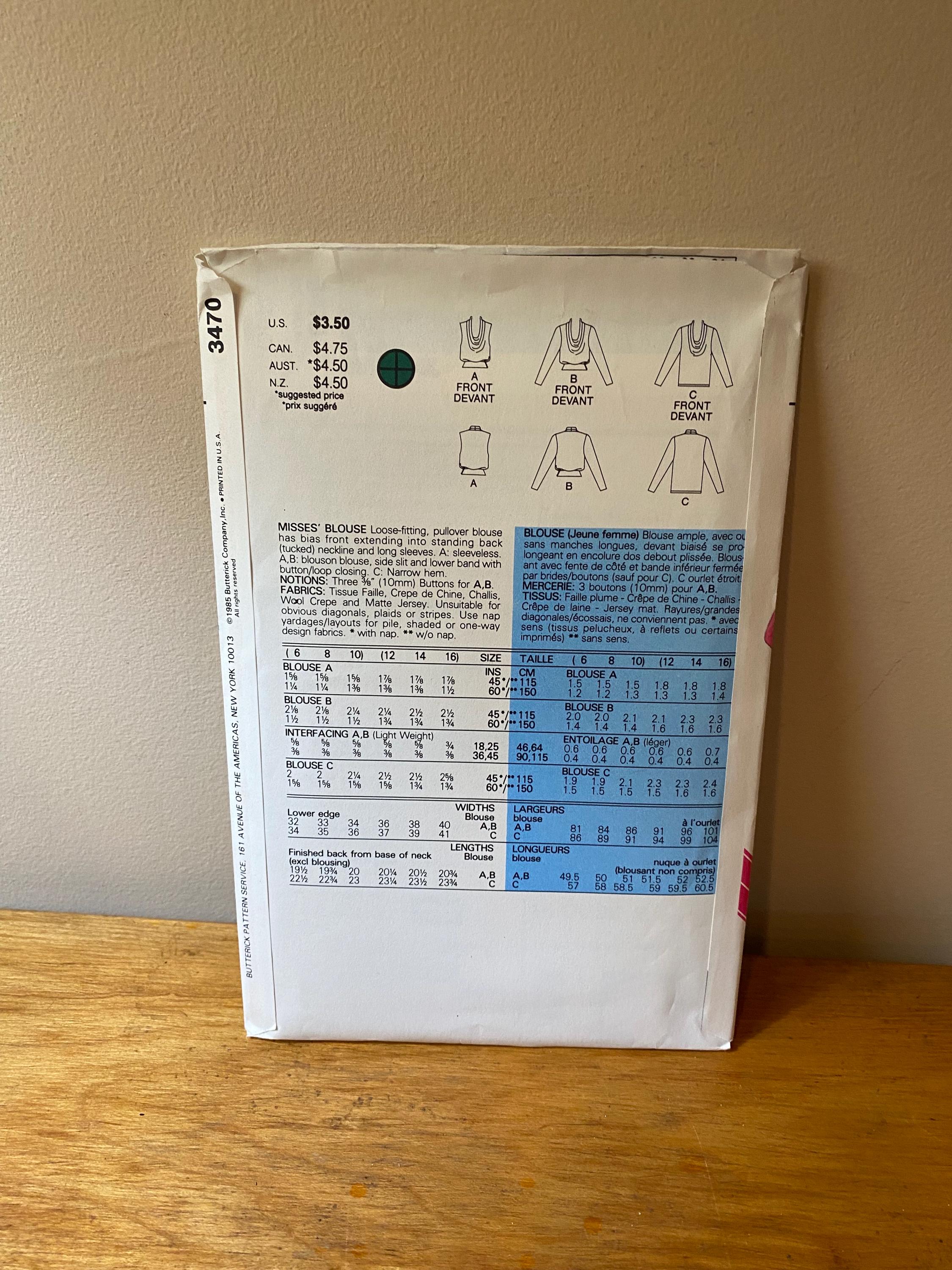 Vintage 80’s Butterick Patterns - Etsy