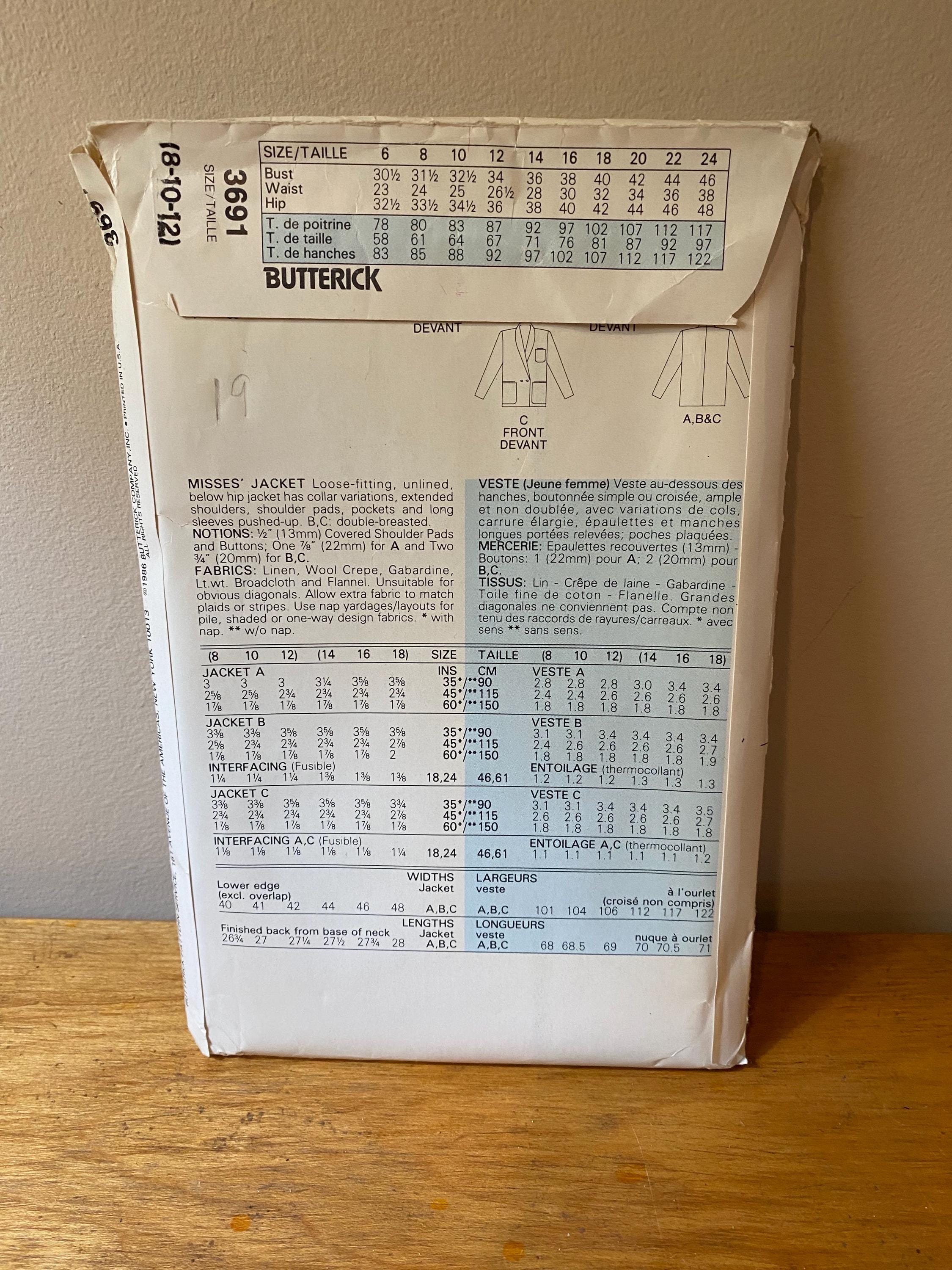 Vintage 80’s Butterick Patterns - Etsy